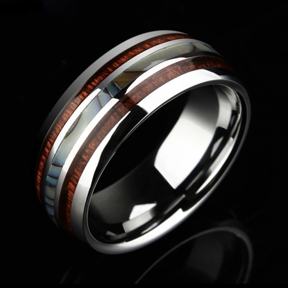 Accessories | New Koa Wood And Shell Inlay Wedding Ring | Poshmark